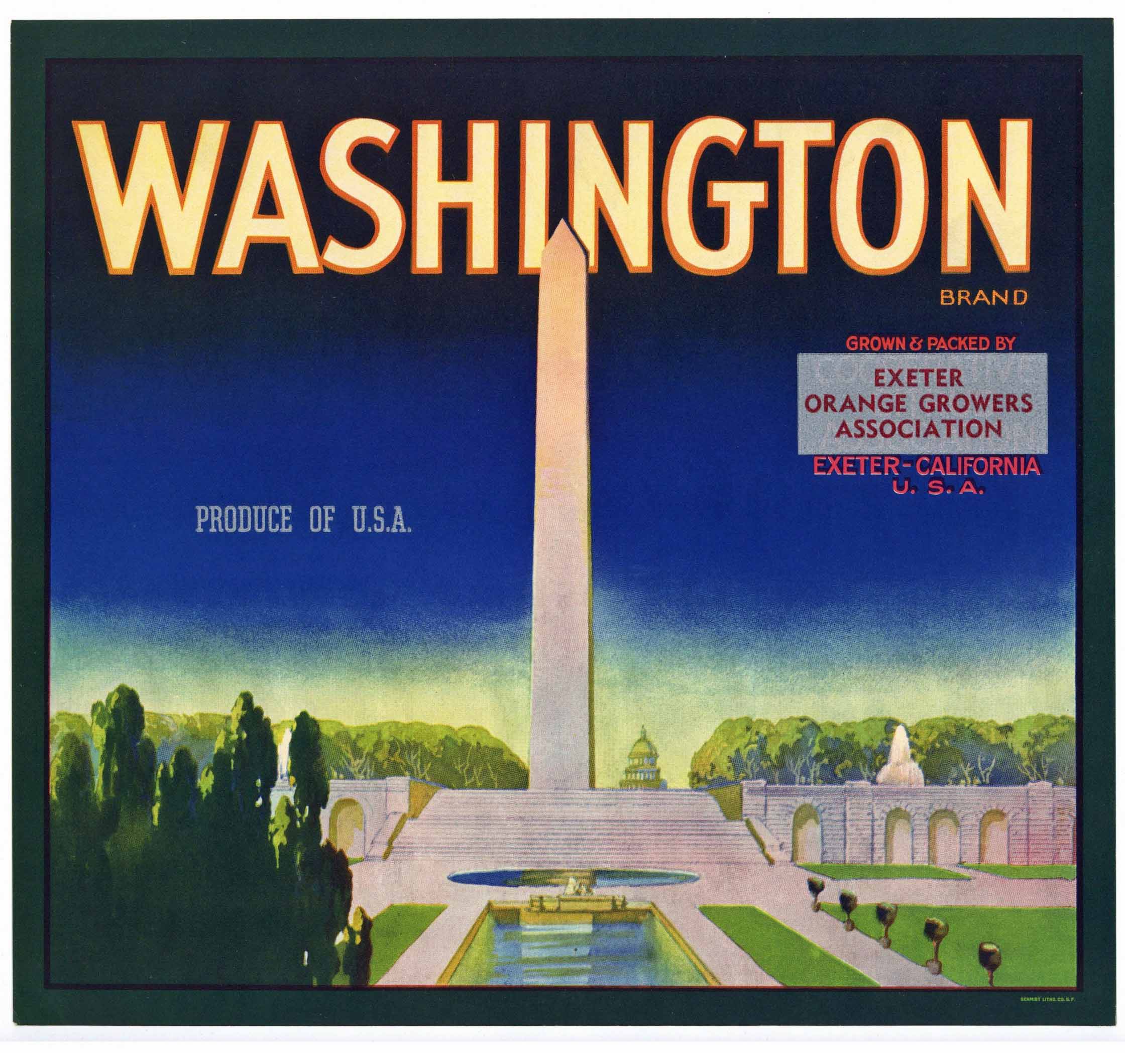 Washington Brand Vintage Orange Crate Label, op – thelabelman
