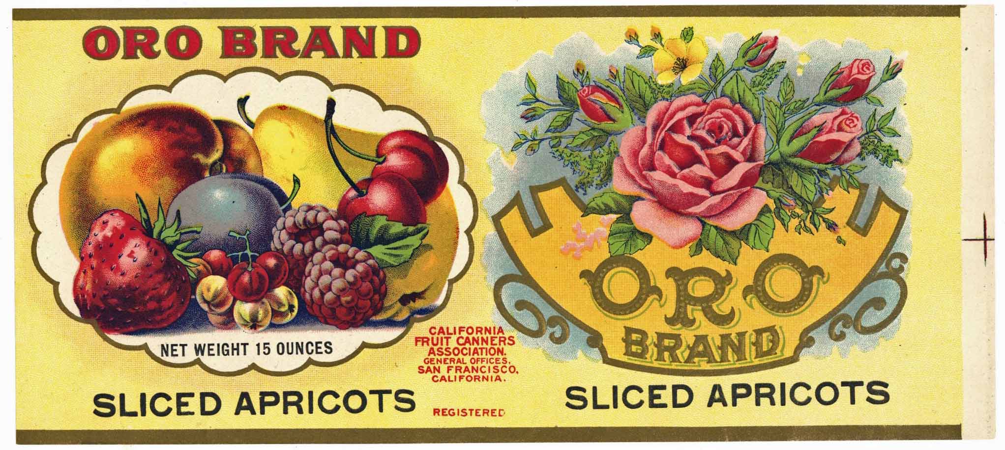 Oro Brand Vintage Sliced Apricots Can Label – thelabelman