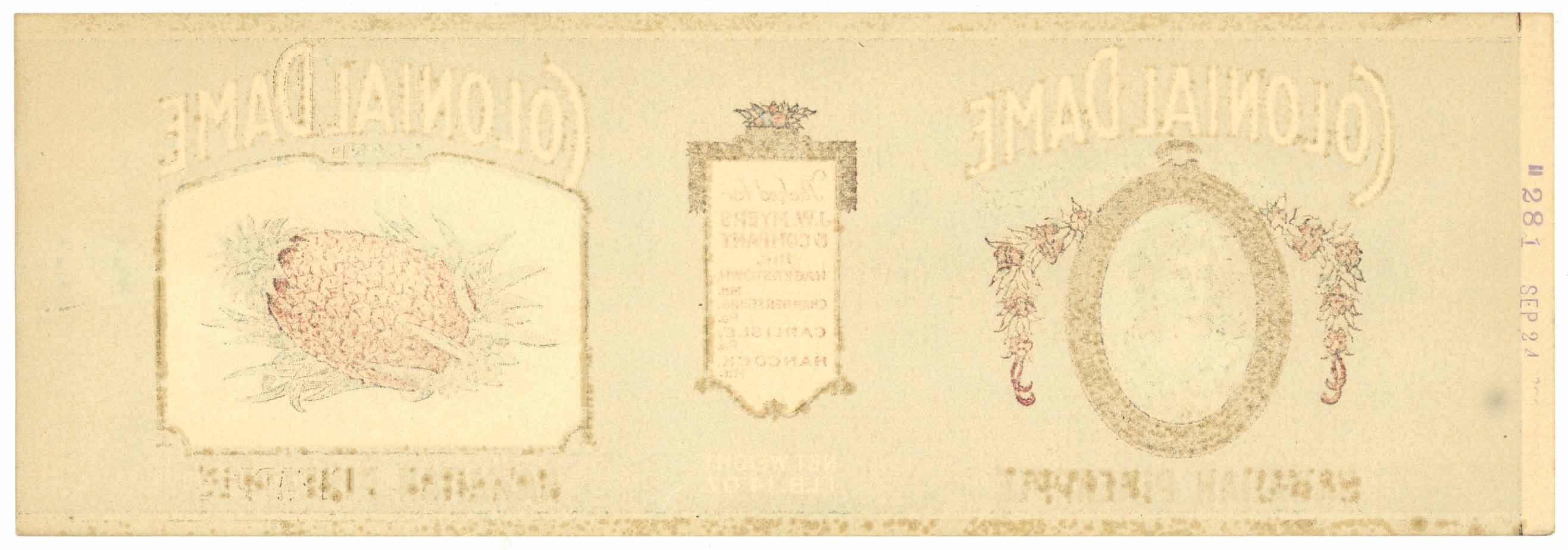 Colonial Dame Brand Vintage Hawaiin Pineapple Can Label – thelabelman