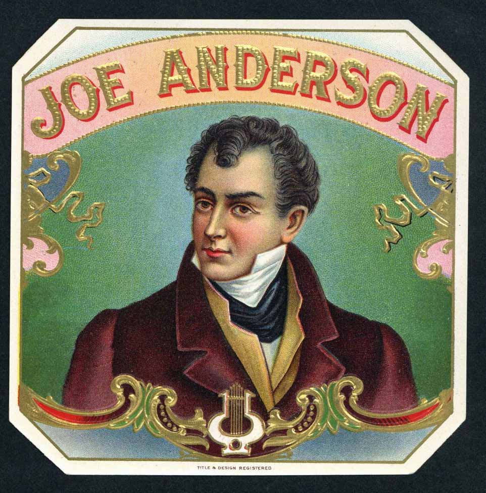 Joe Anderson Brand Outer Cigar Label – thelabelman