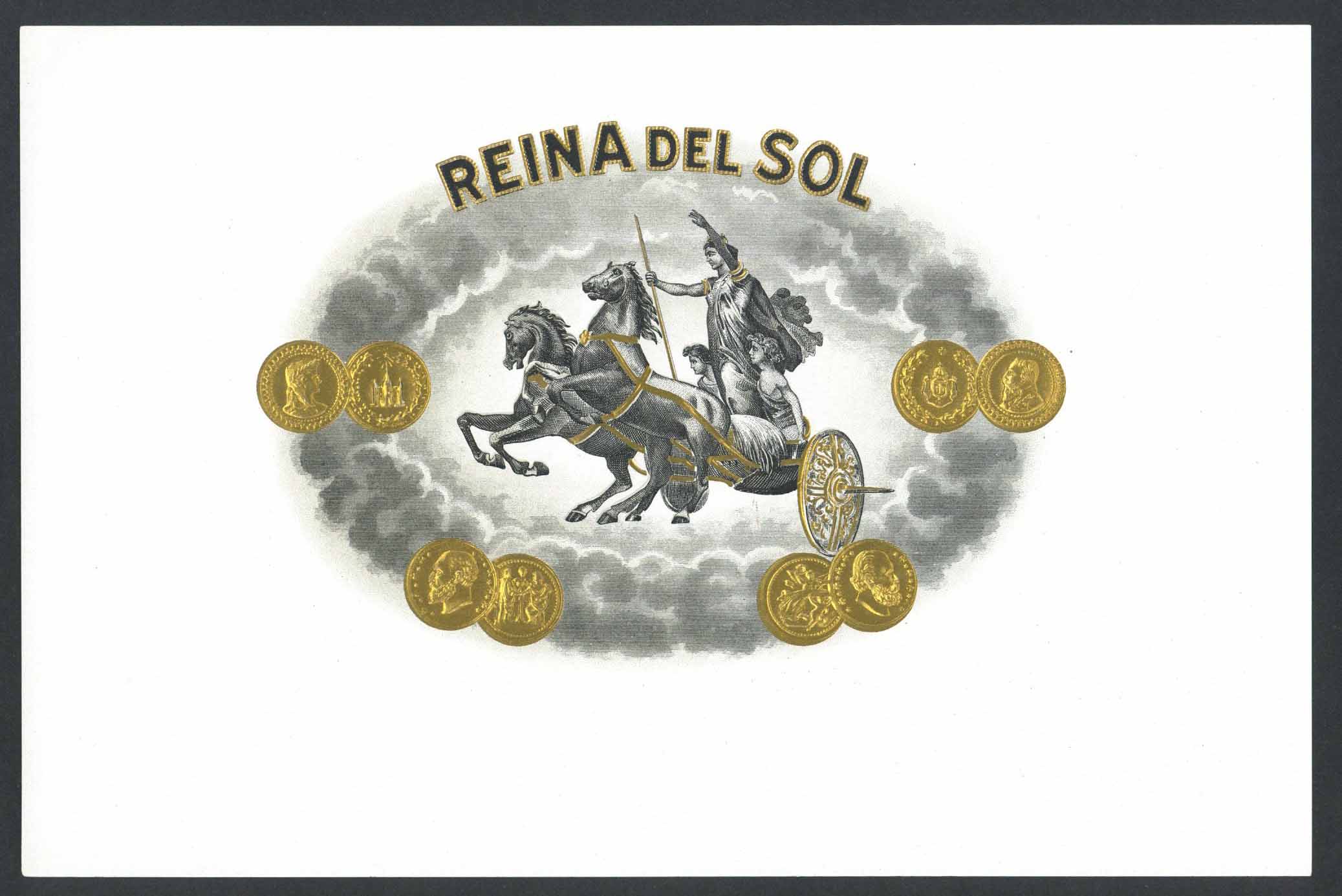 Reina Del Sol Brand Inner Cigar Box Label – thelabelman