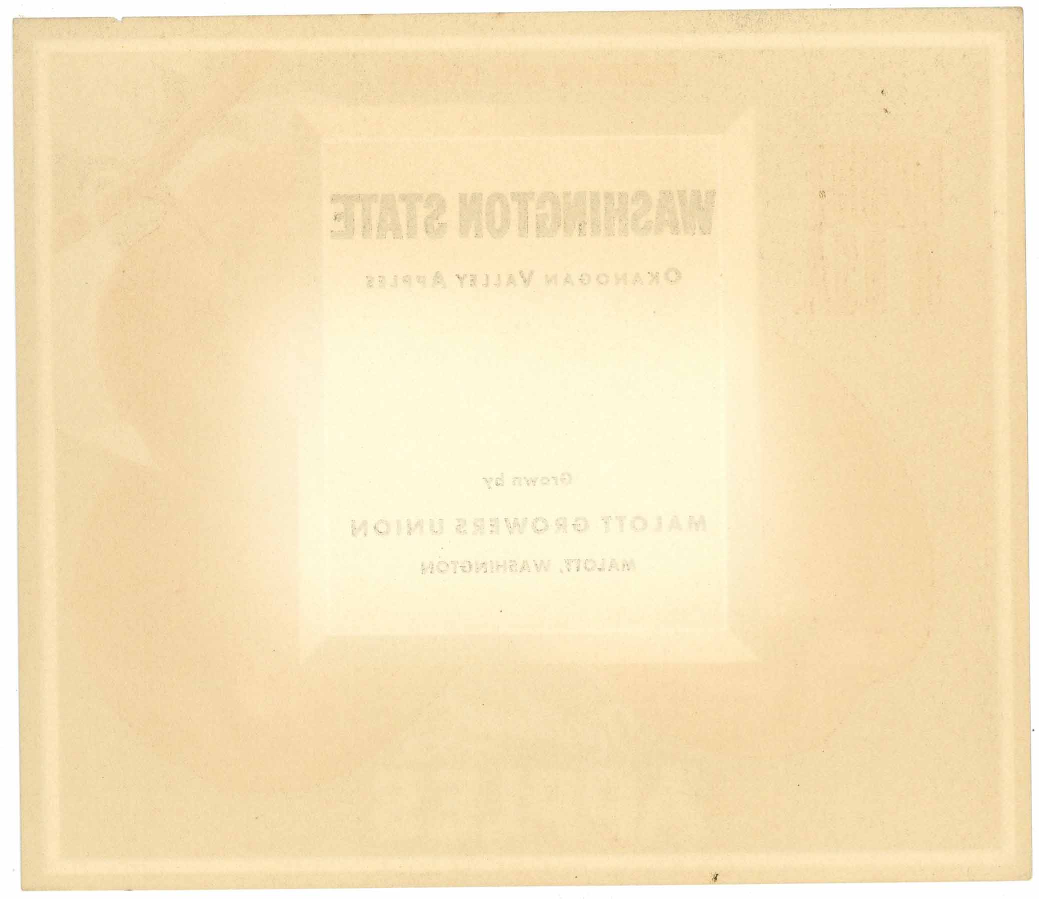 Washington State Brand Vintage Malott Washington Apple Crate Label ...