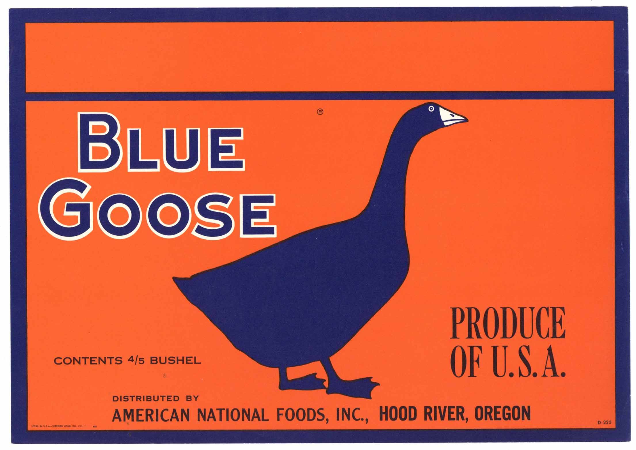 Blue Goose Brand Vintage Hood River Oregon Pear Crate Label – thelabelman