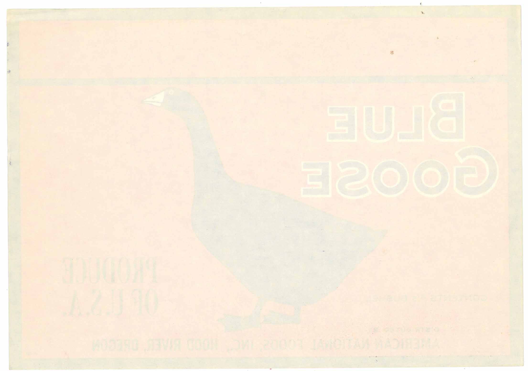 Blue Goose Brand Vintage Hood River Oregon Pear Crate Label – thelabelman