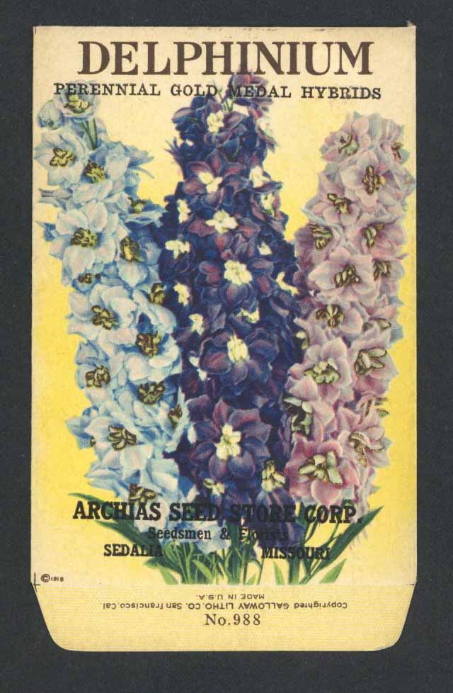 Delphinium Antique Archias Seed Packet – thelabelman