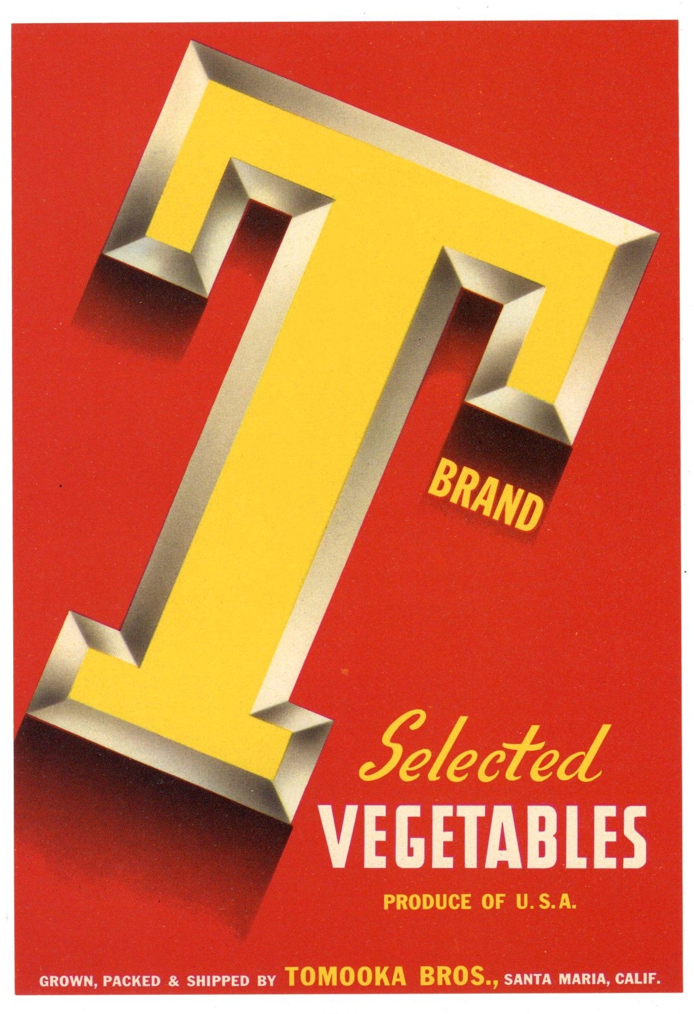 T Brand Vintage Santa Maria California Vegetable Crate Label – thelabelman