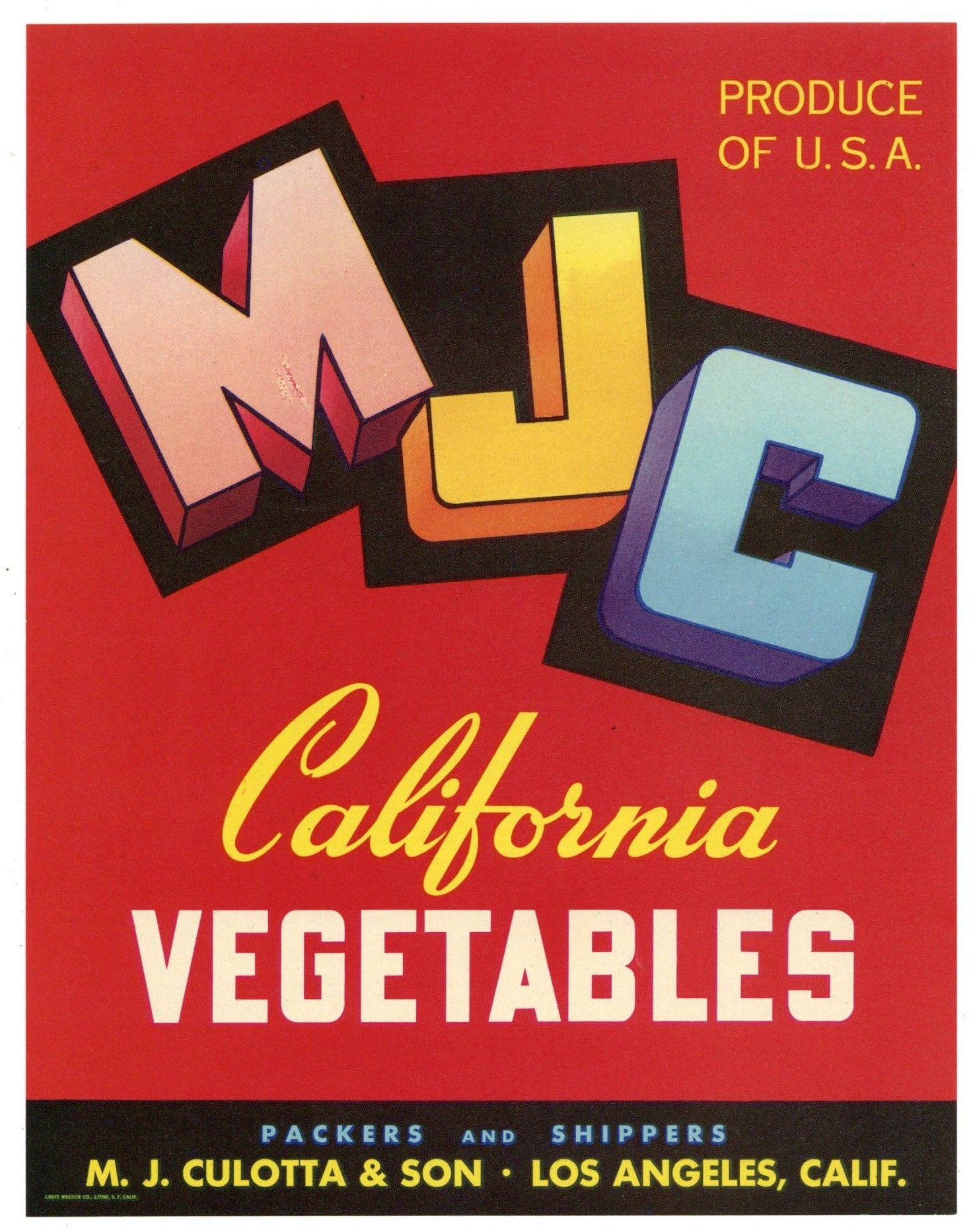 MJC Brand Vintage Vegetable Crate Label – thelabelman