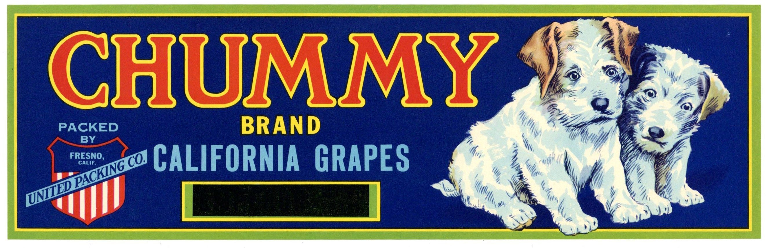 Chummy Brand Vintage Fresno Grape Crate Label, overprint – thelabelman