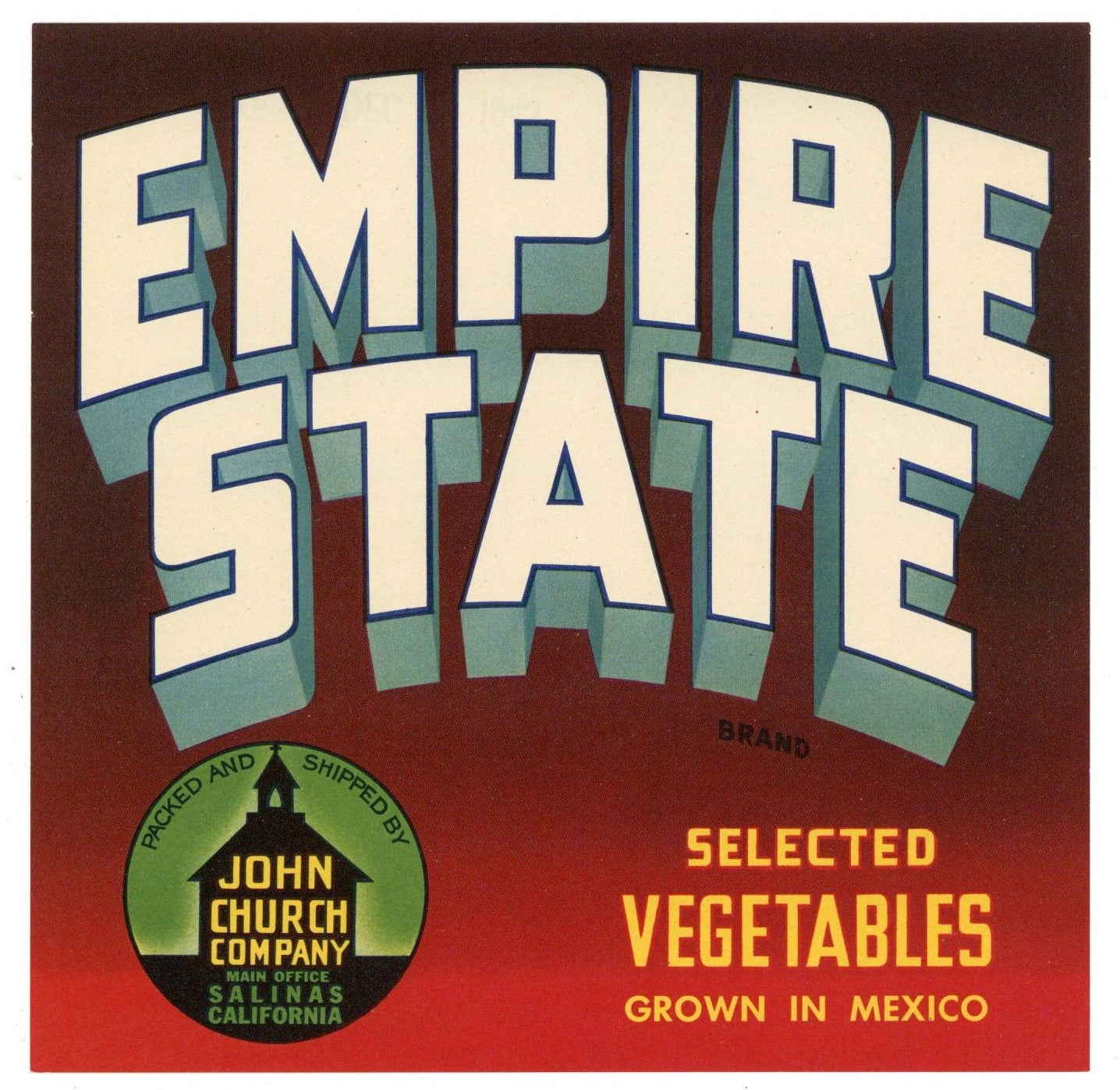 Empire State Brand Vintage Salinas California Vegetable Crate Label ...