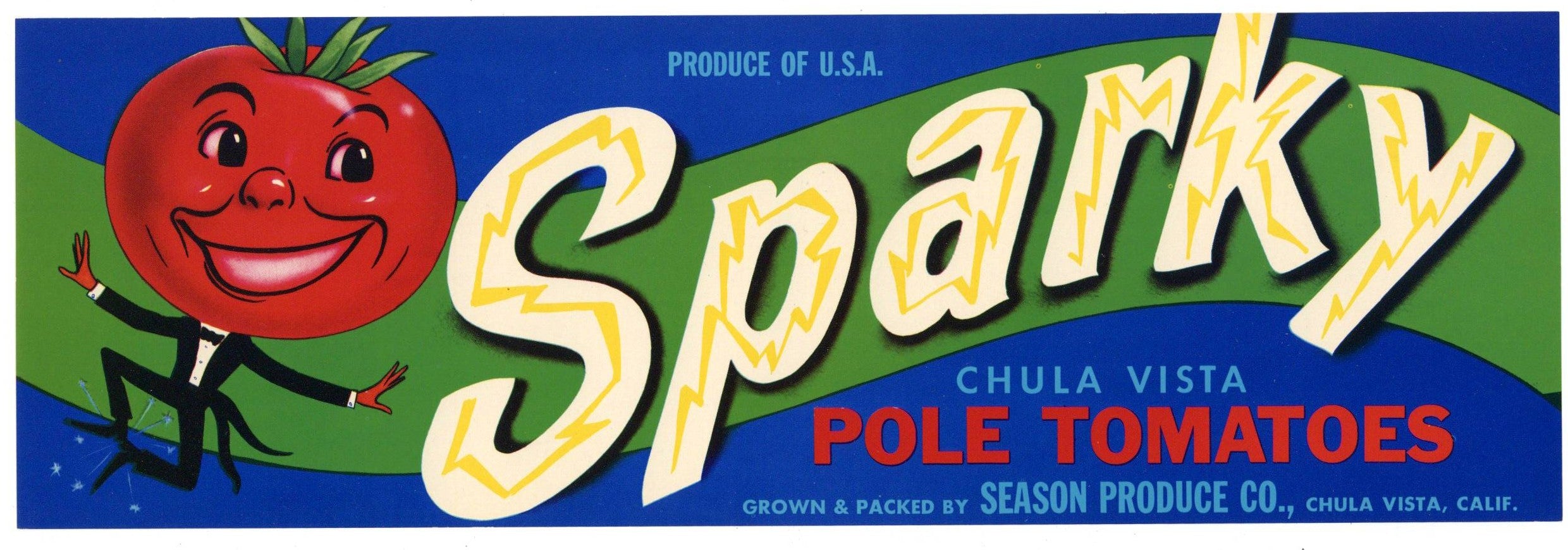 Sparky Brand Vintage Chula Vista California Tomato Crate Label ...