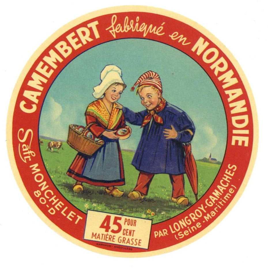 Camembert Normandie Vintage French Camembert Cheese Label – thelabelman