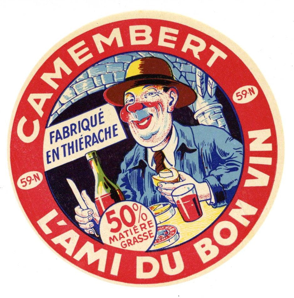 Camembert L'ami Du Bon Vin Vintage French Camembert Cheese Label ...