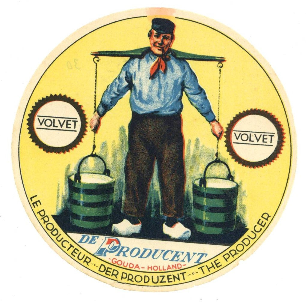 Volvet Vintage Dutch Holland Cheese Label – thelabelman