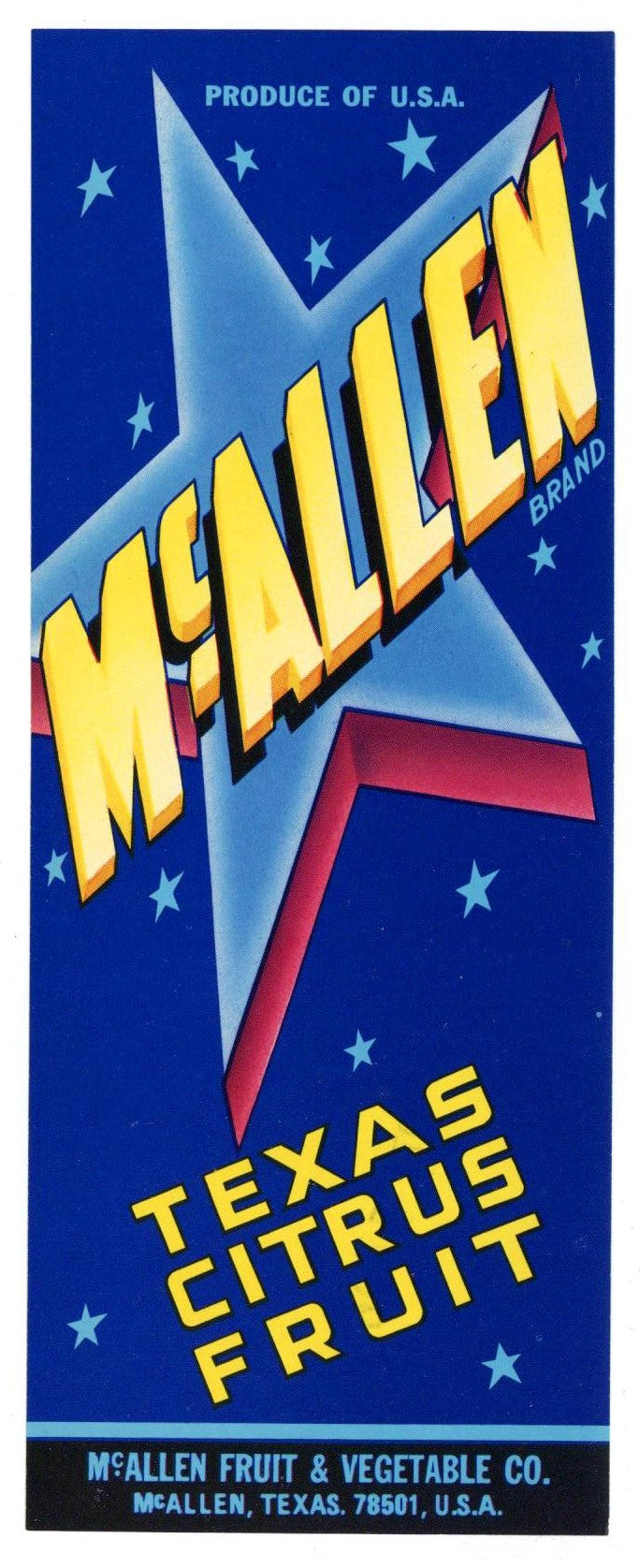 McAllen Brand Vintage McAllen Texas Citrus Crate Label – thelabelman