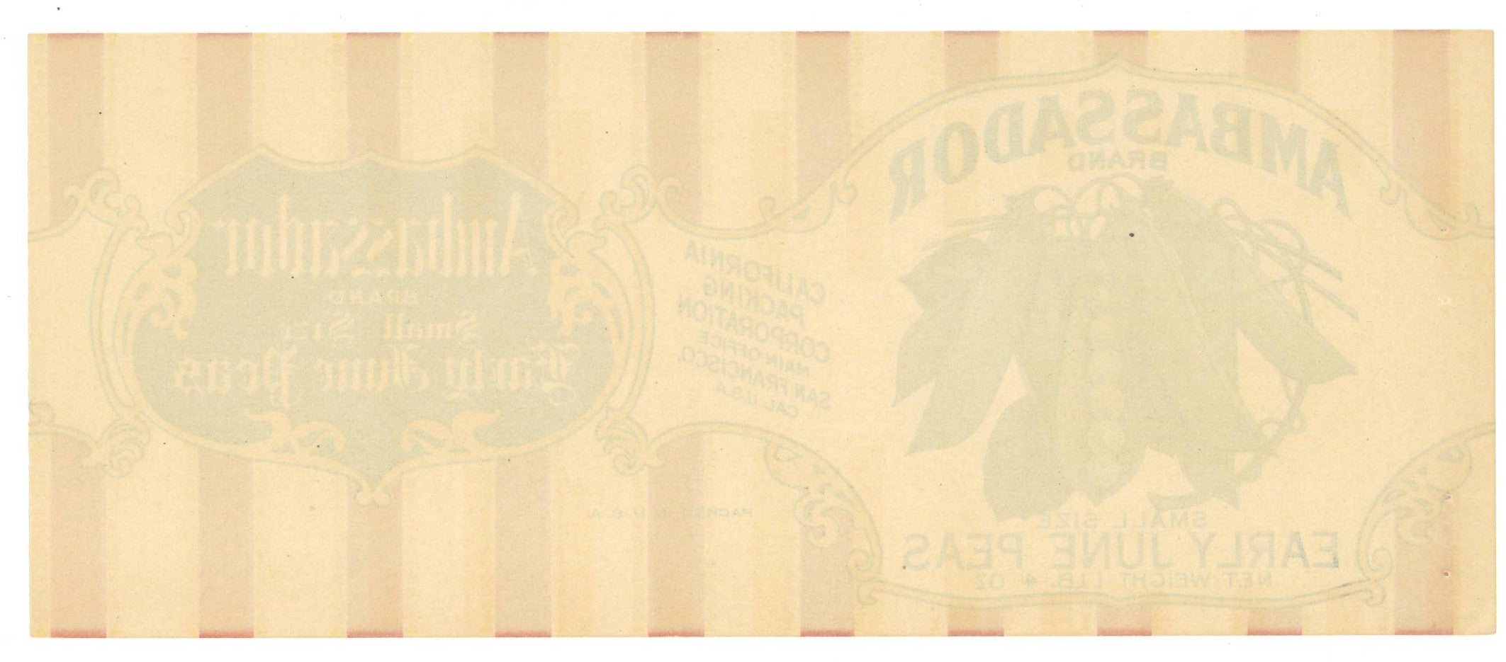 Ambassador Brand Vintage Peas Can Label – thelabelman
