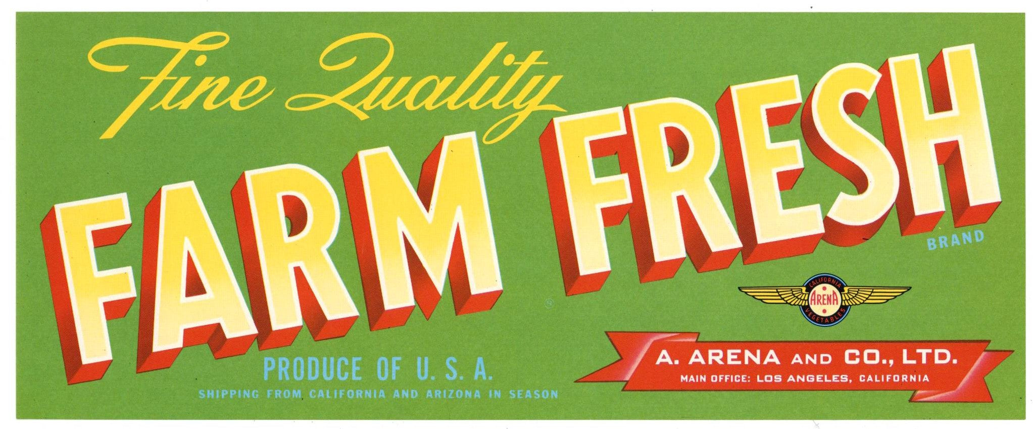 Farm Fresh Brand Vintage California Produce Crate Label – thelabelman