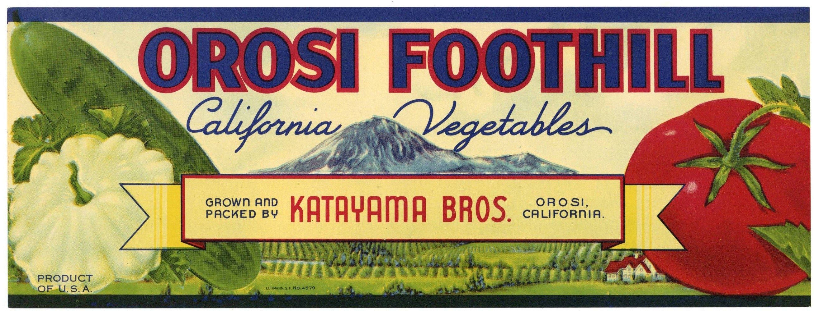 Orosi Foothill Brand Vintage California Vegetable Crate Label – thelabelman