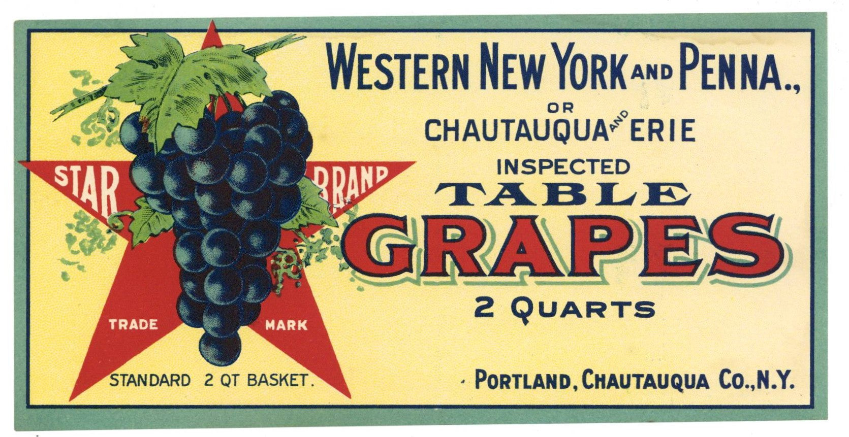 Star Brand Vintage New York Grape Crate Label, Penna – thelabelman