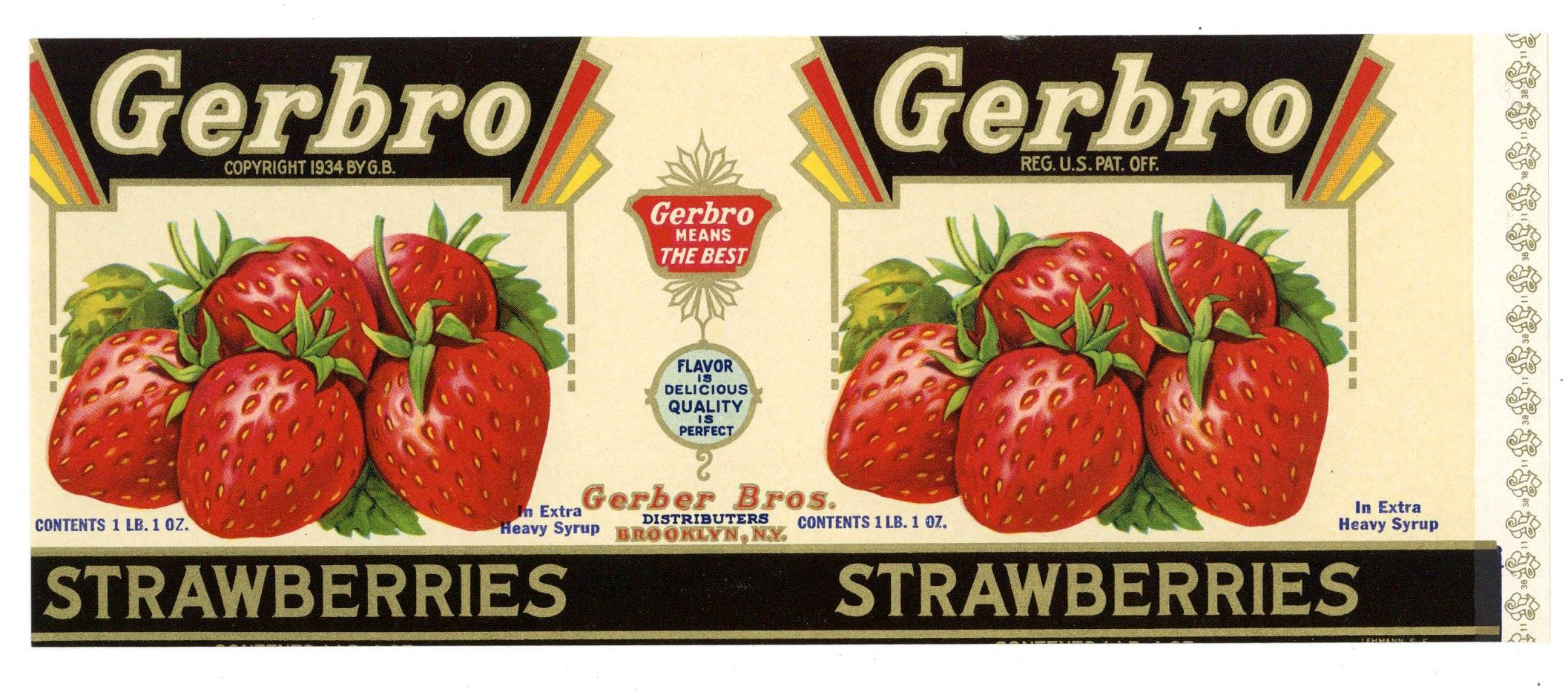 Gerbro Brand Vintage Strawberry Can Label – thelabelman