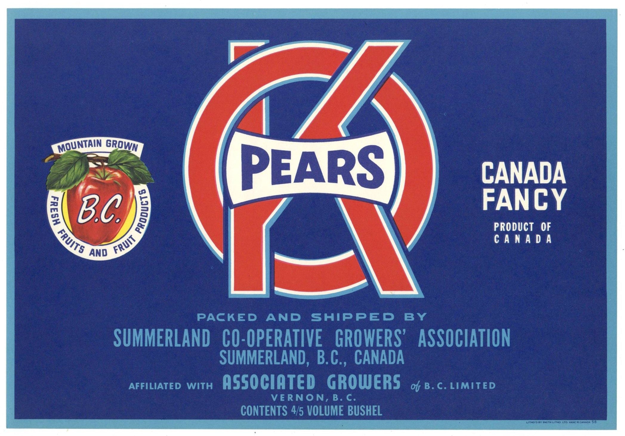 OK Brand Vintage Canadian Pear Crate Label – thelabelman