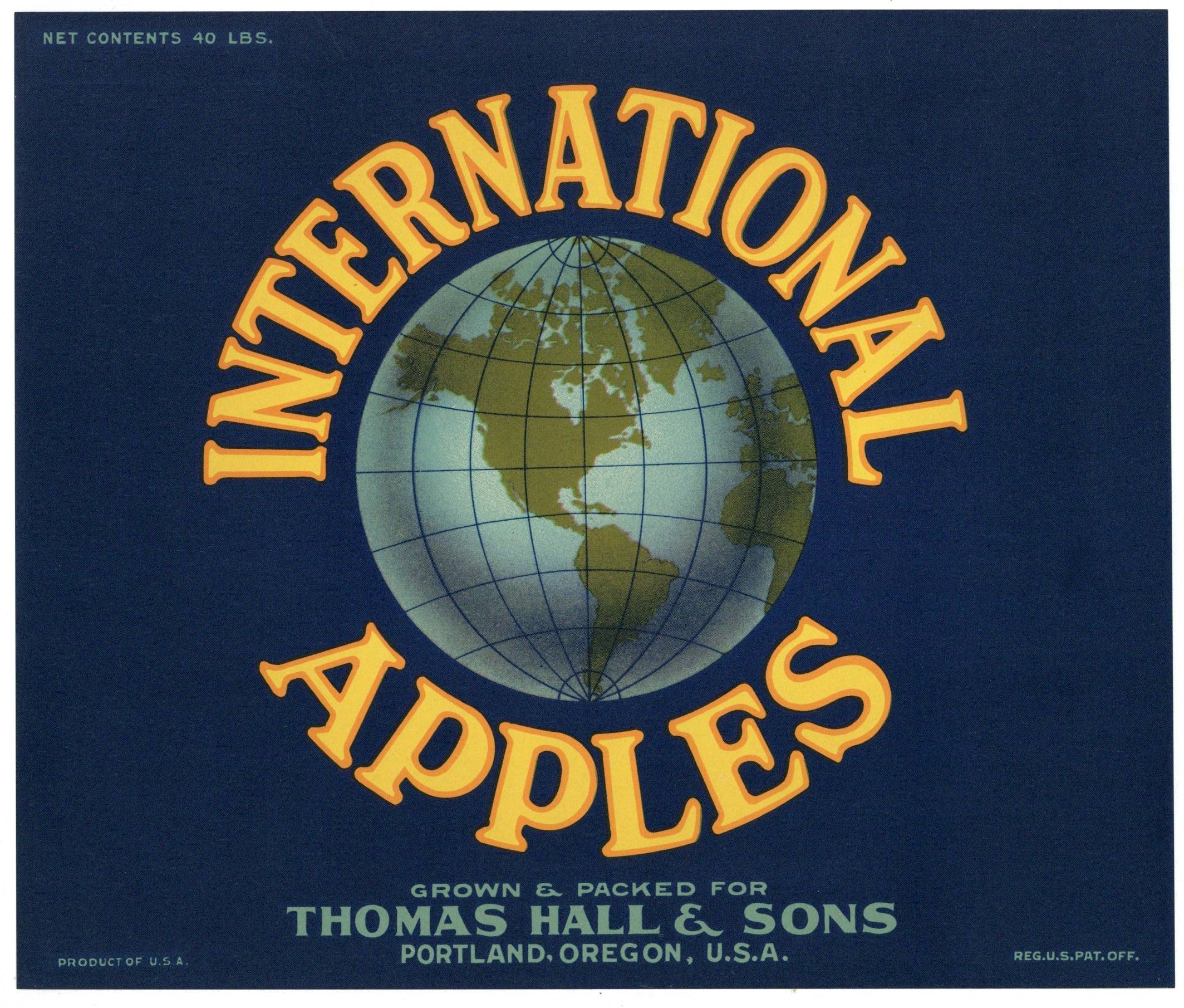 International Apples Brand Vintage Portland Oregon Apple Crate Label ...