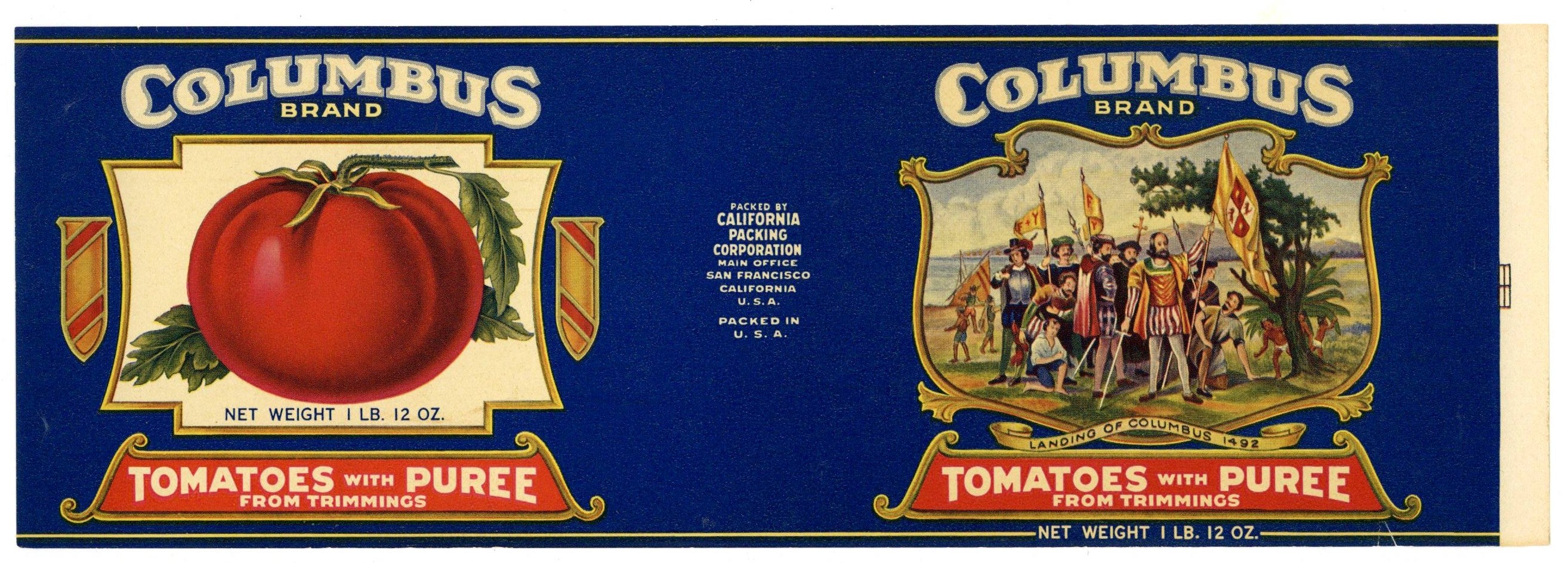 Columbus Brand Vintage California Tomato Can Label – thelabelman