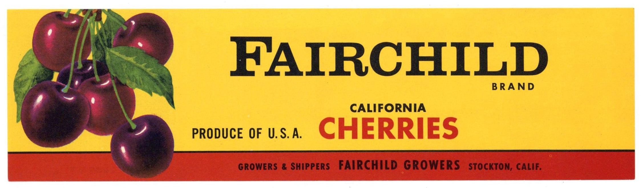 Fairchild Brand Vintage Stockton California Cherry Crate Label ...