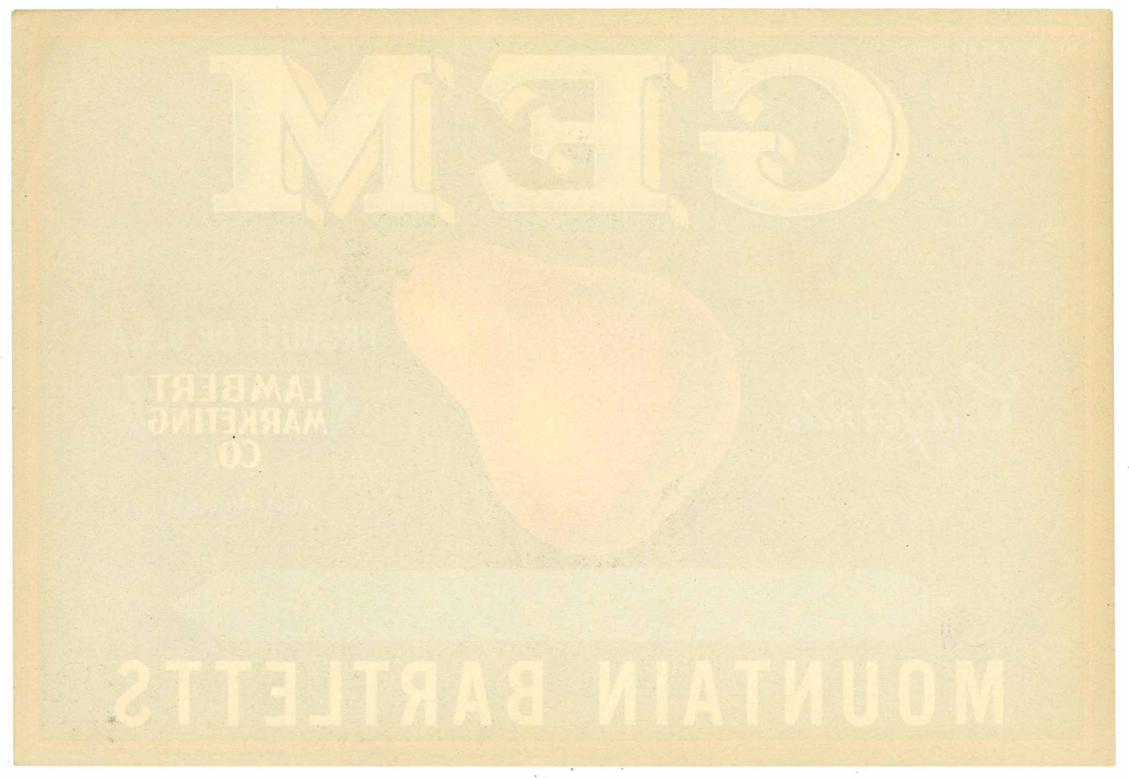 Gem Brand Vintage Lambert Marketing Pear Crate Label – thelabelman