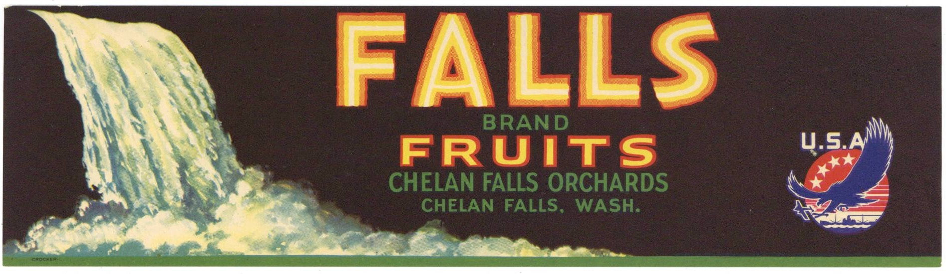 Falls Brand Vintage Chelan Washington Cherry Crate Label – thelabelman