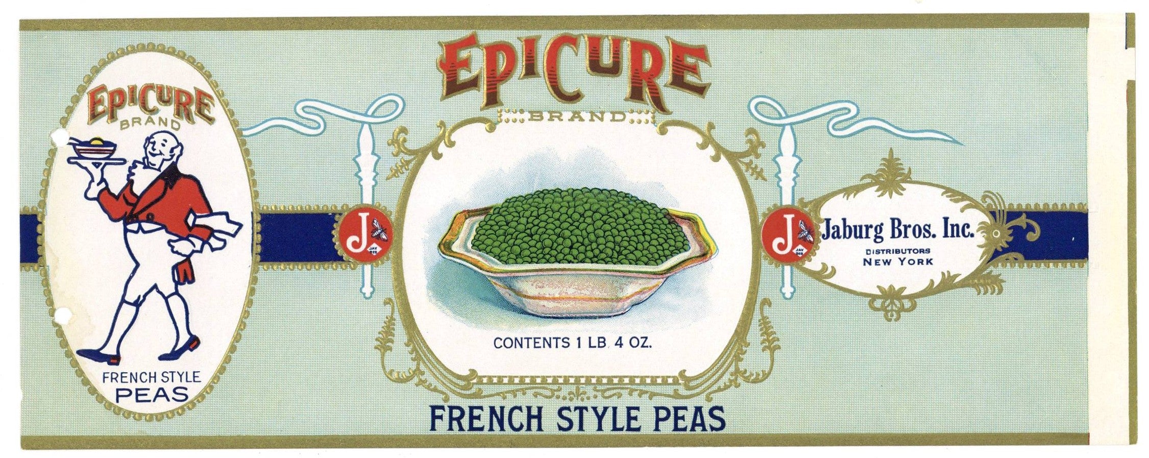 Epicure Brand Vintage New York French Style Peas Can Label – thelabelman