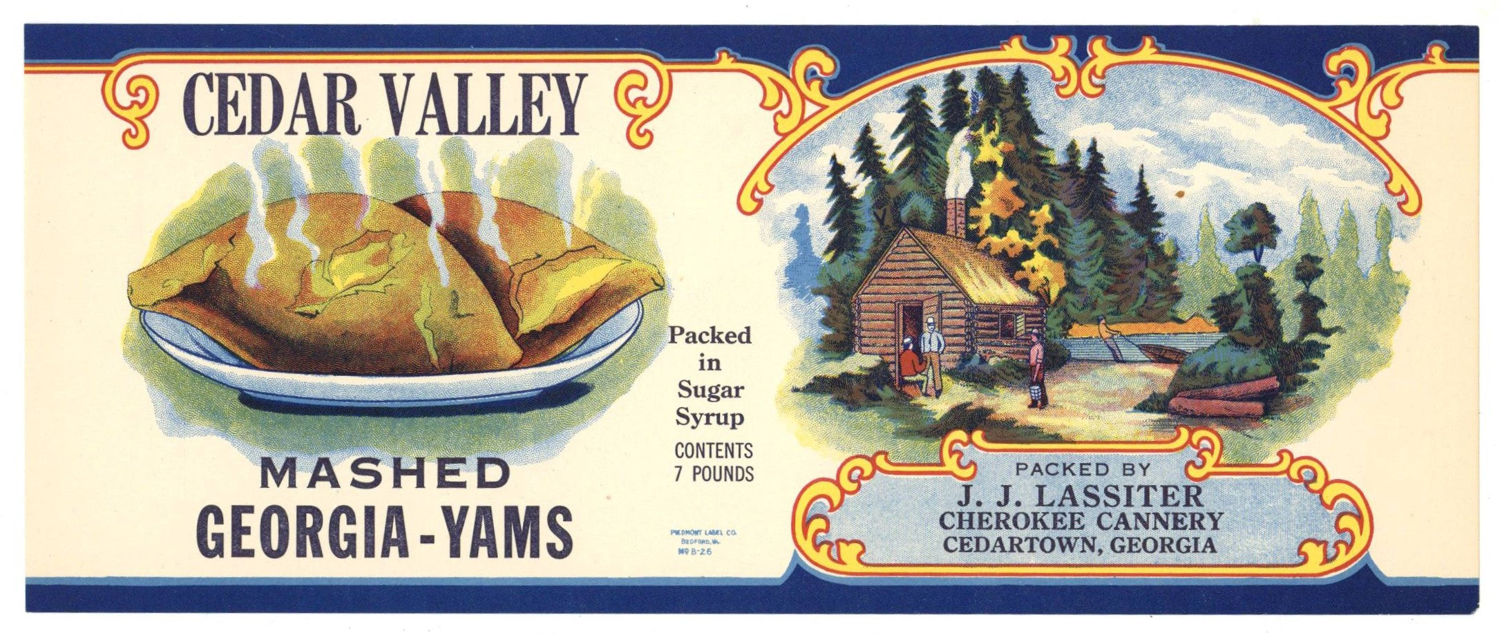 Cedar Valley Brand Vintage Georgia Mashed Yam Can Label – thelabelman