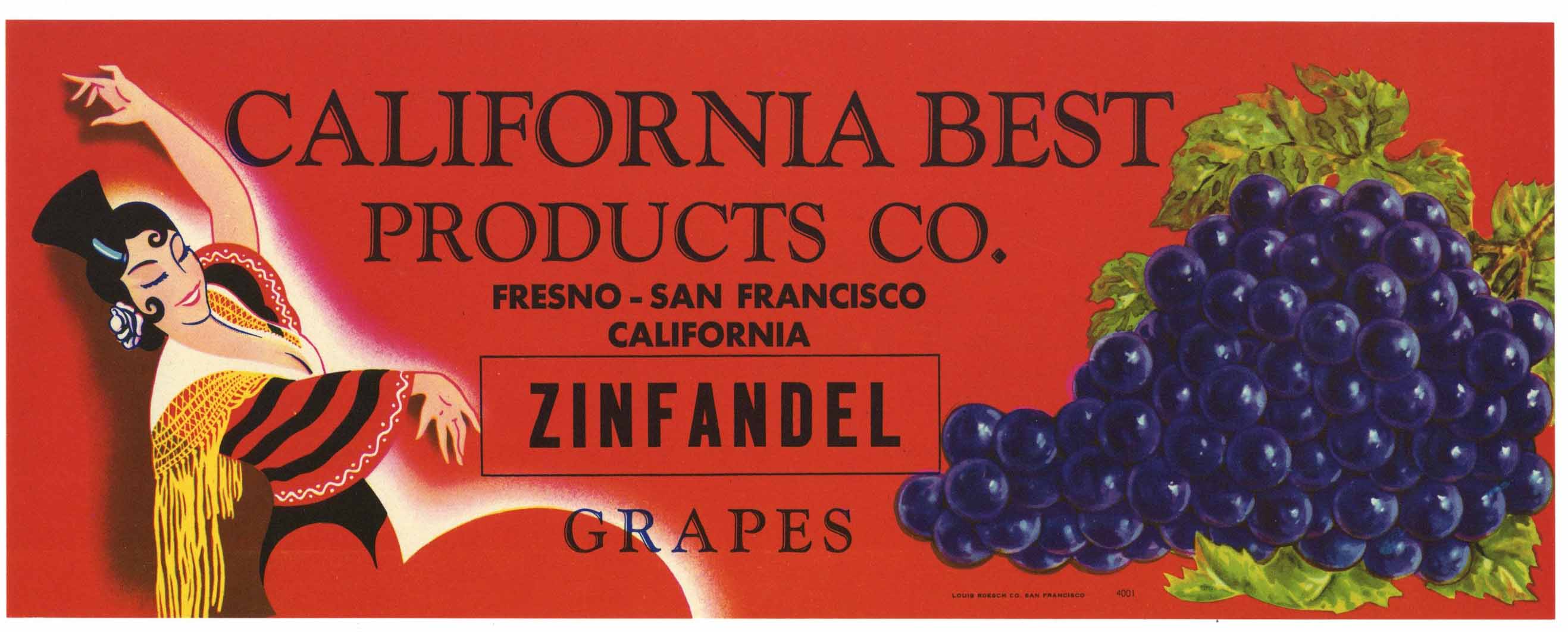 California Best Brand Vintage Fresno California Grape Crate Label ...