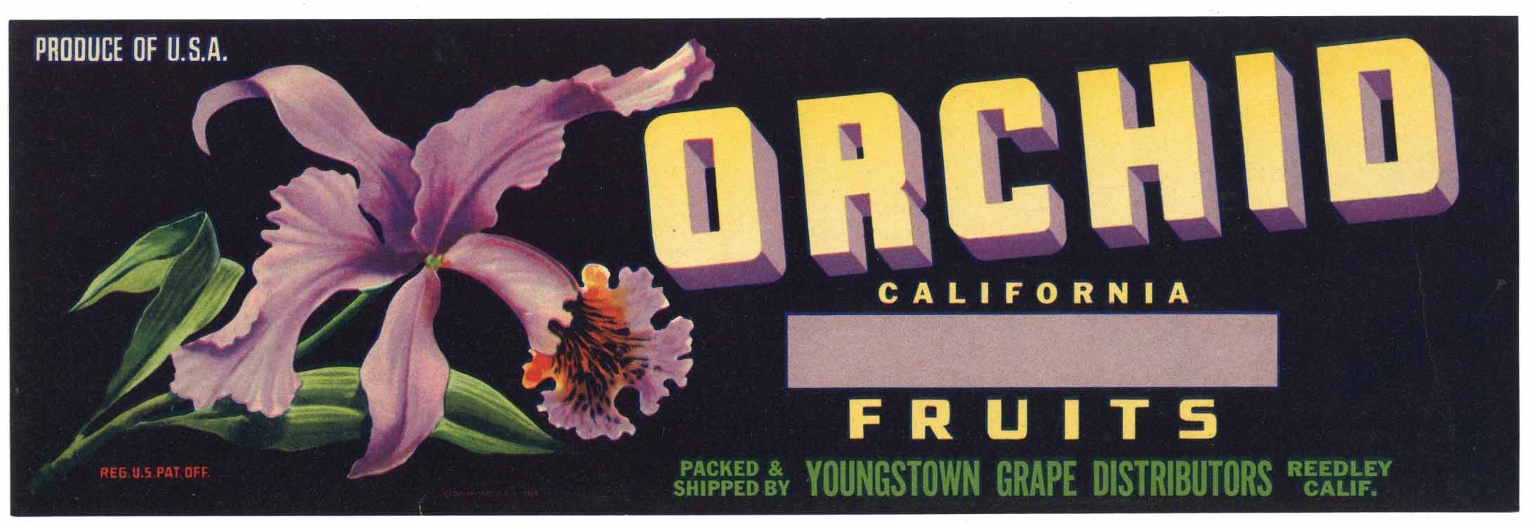 Orchid Brand Vintage Reedley California Fruit Crate Label, smaller ...