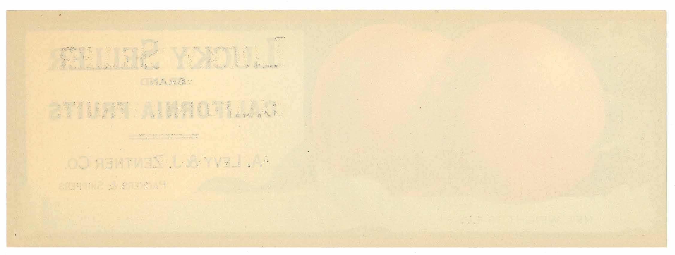 Lucky Seller Brand Vintage Levy Zentner Peach Crate Label – thelabelman