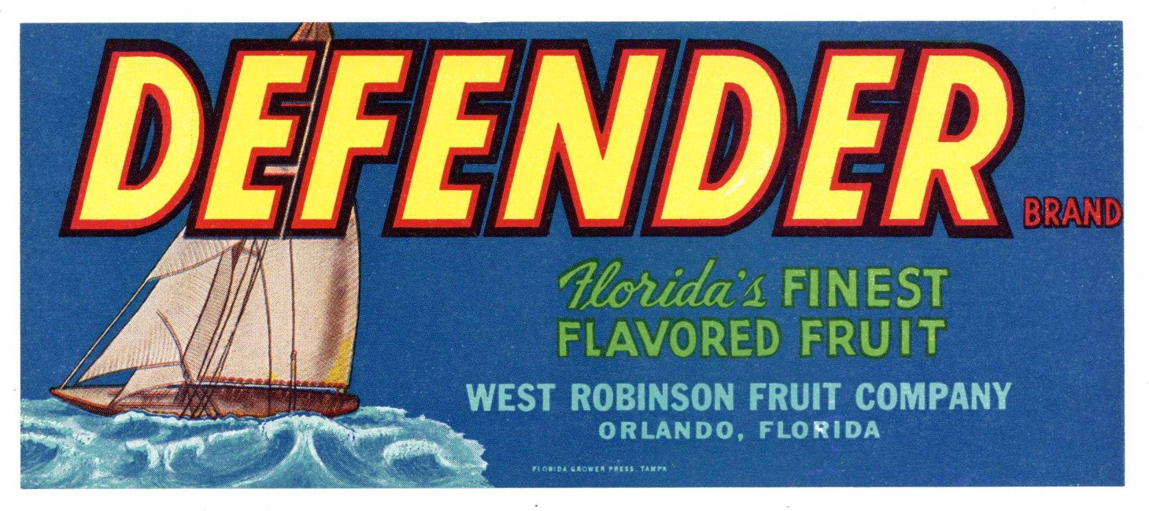 Defender Brand Vintage Orlando Florida Produce Crate Label – thelabelman