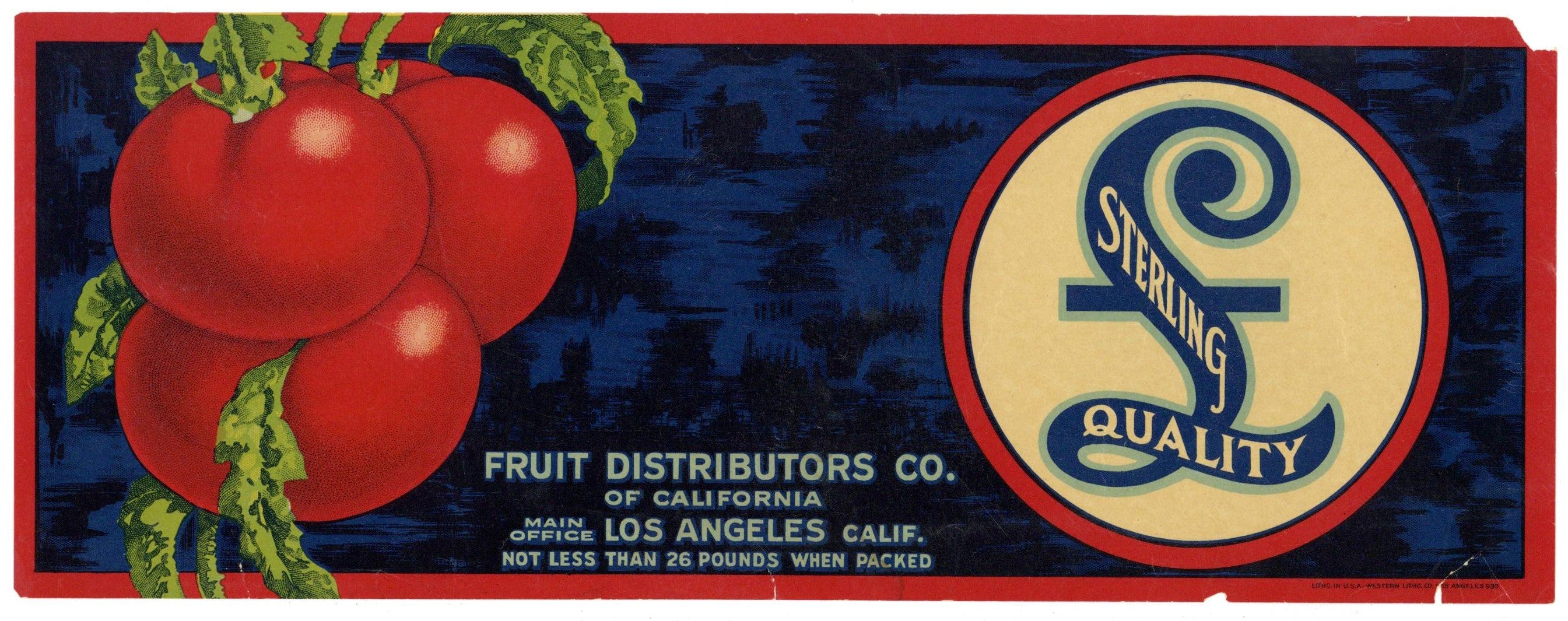 Sterling Quality Brand Vintage California Tomato Crate Label – thelabelman