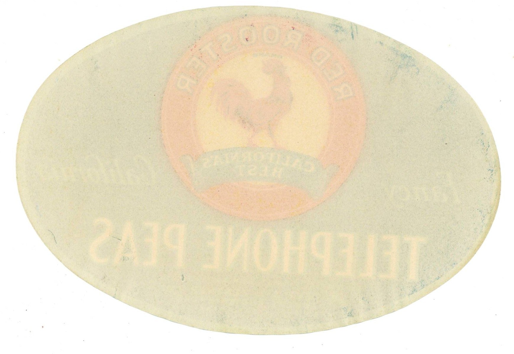 Red Rooster Brand Vintage California Telephone Peas Crate Label ...