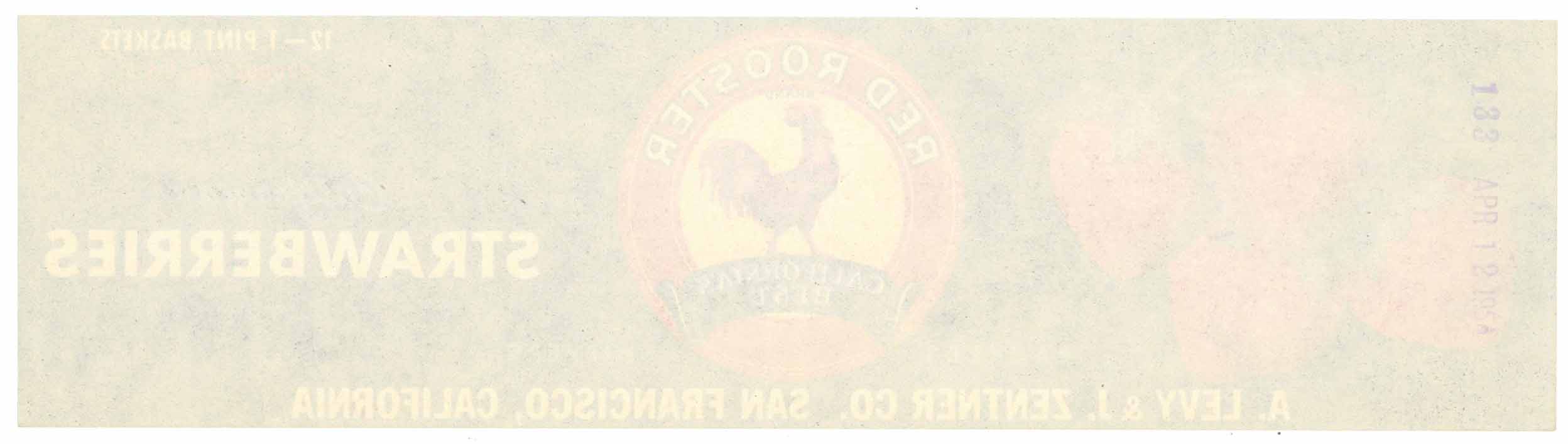 Red Rooster Brand Vintage Strawberry Crate Label, long – thelabelman
