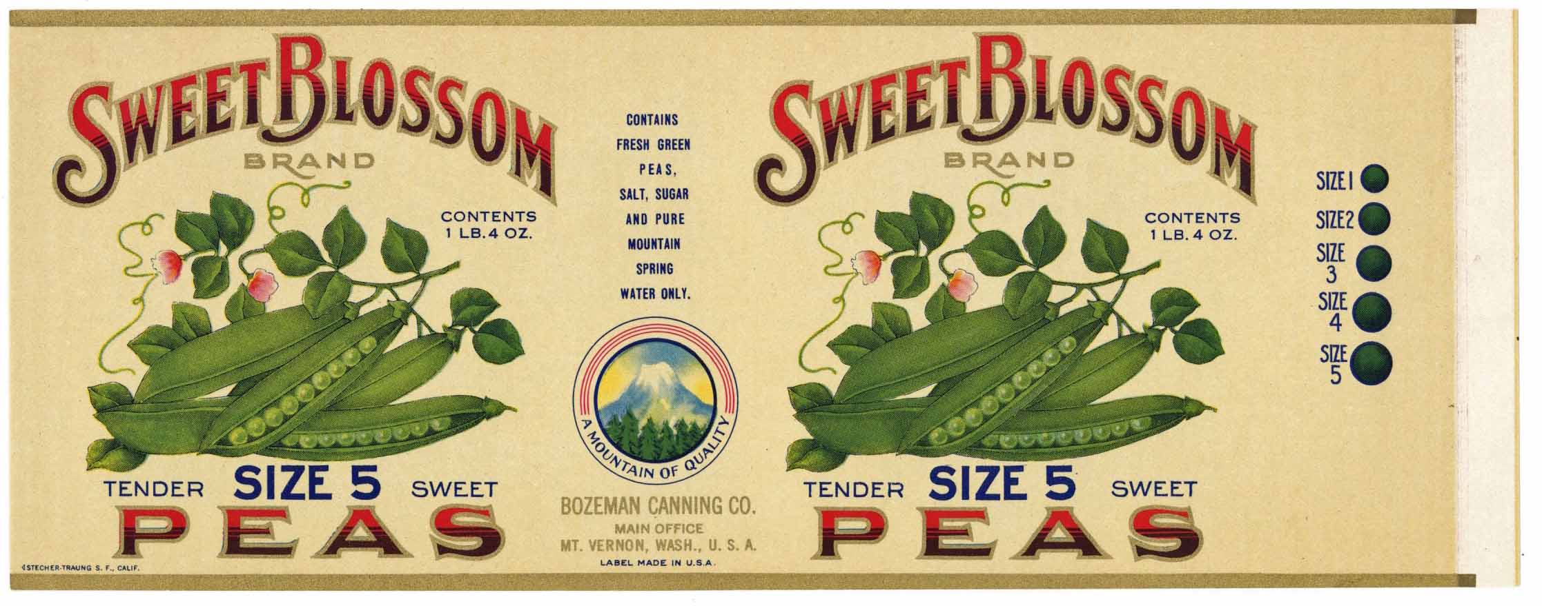 Sweet Island Brand Vintage Washington Peas Can Label – thelabelman