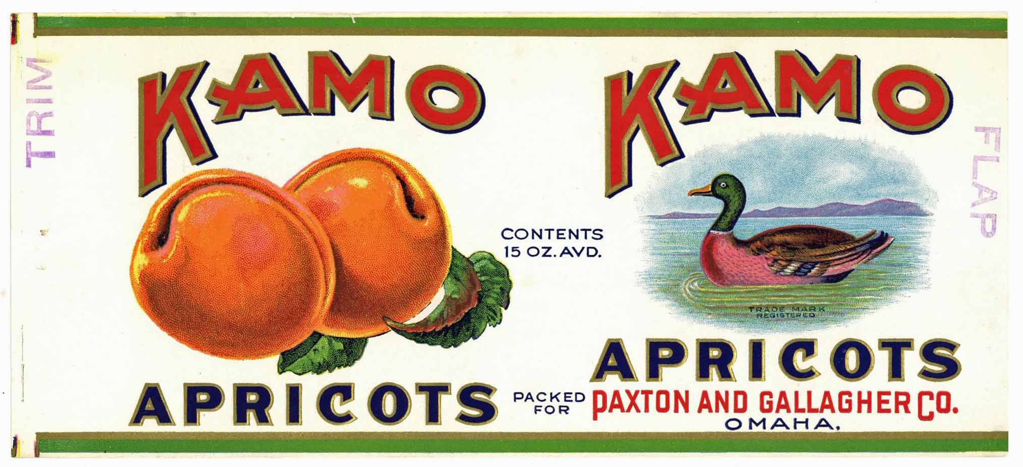 Kamo Brand Vintage Omaha Apricot Can Label – thelabelman