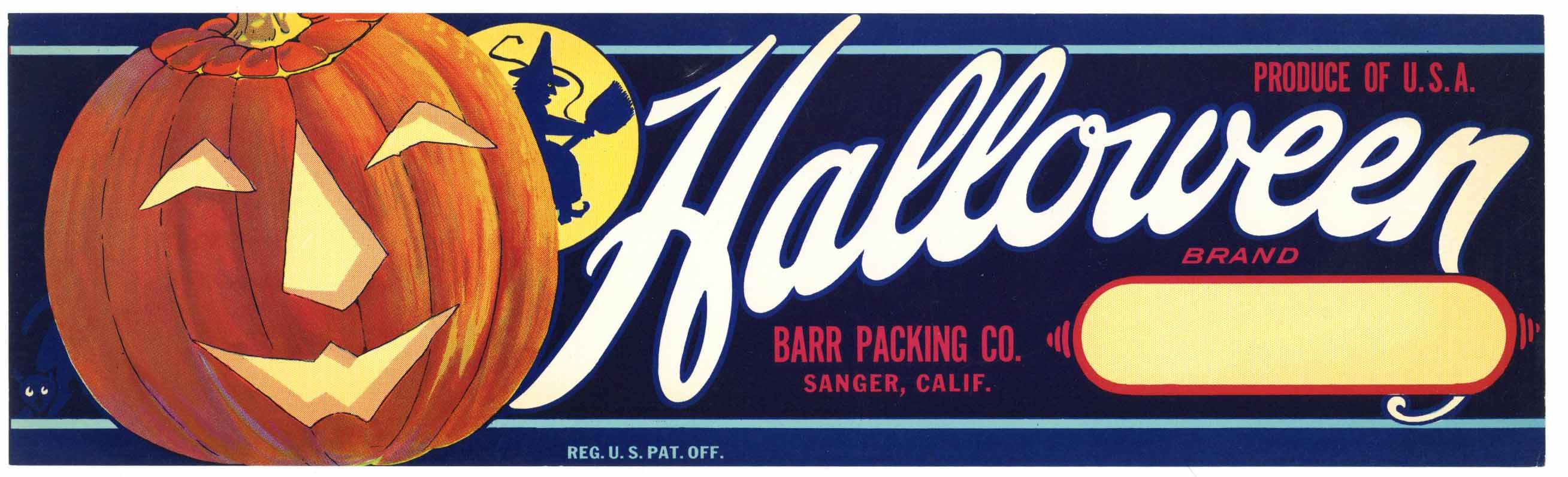 Halloween Brand Vintage Sanger Produce Crate Label, r – thelabelman
