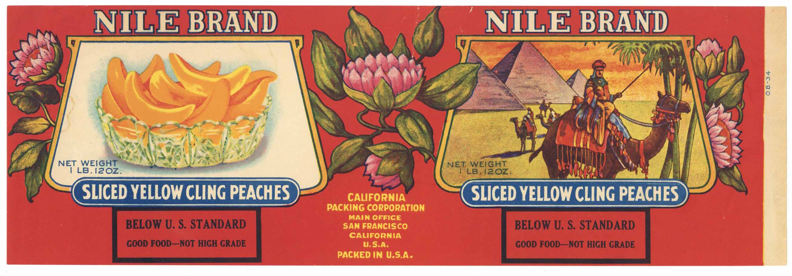 Nile Brand Vintage California Sliced Peaches Can Label – thelabelman