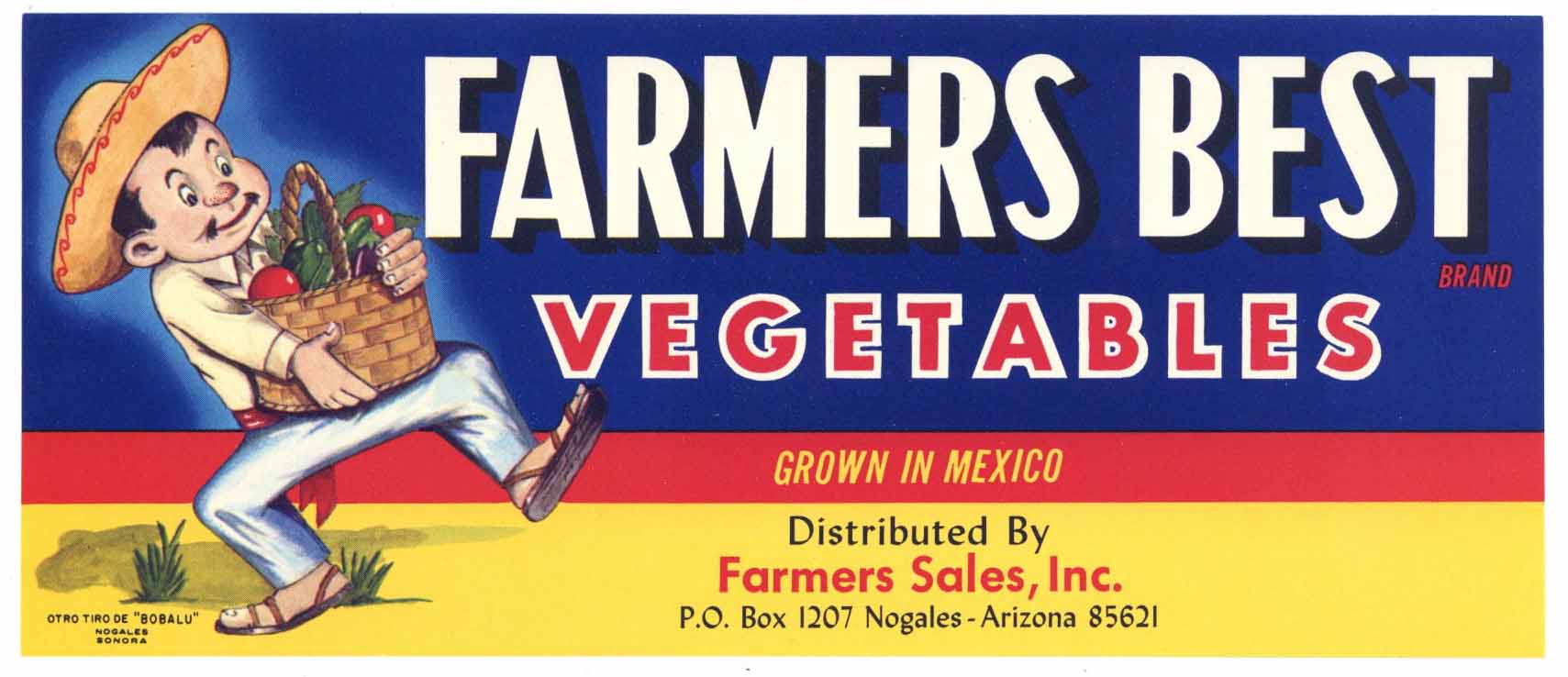 Farmers Best Brand Vintage Nogales Arizona Vegetable Crate Label ...