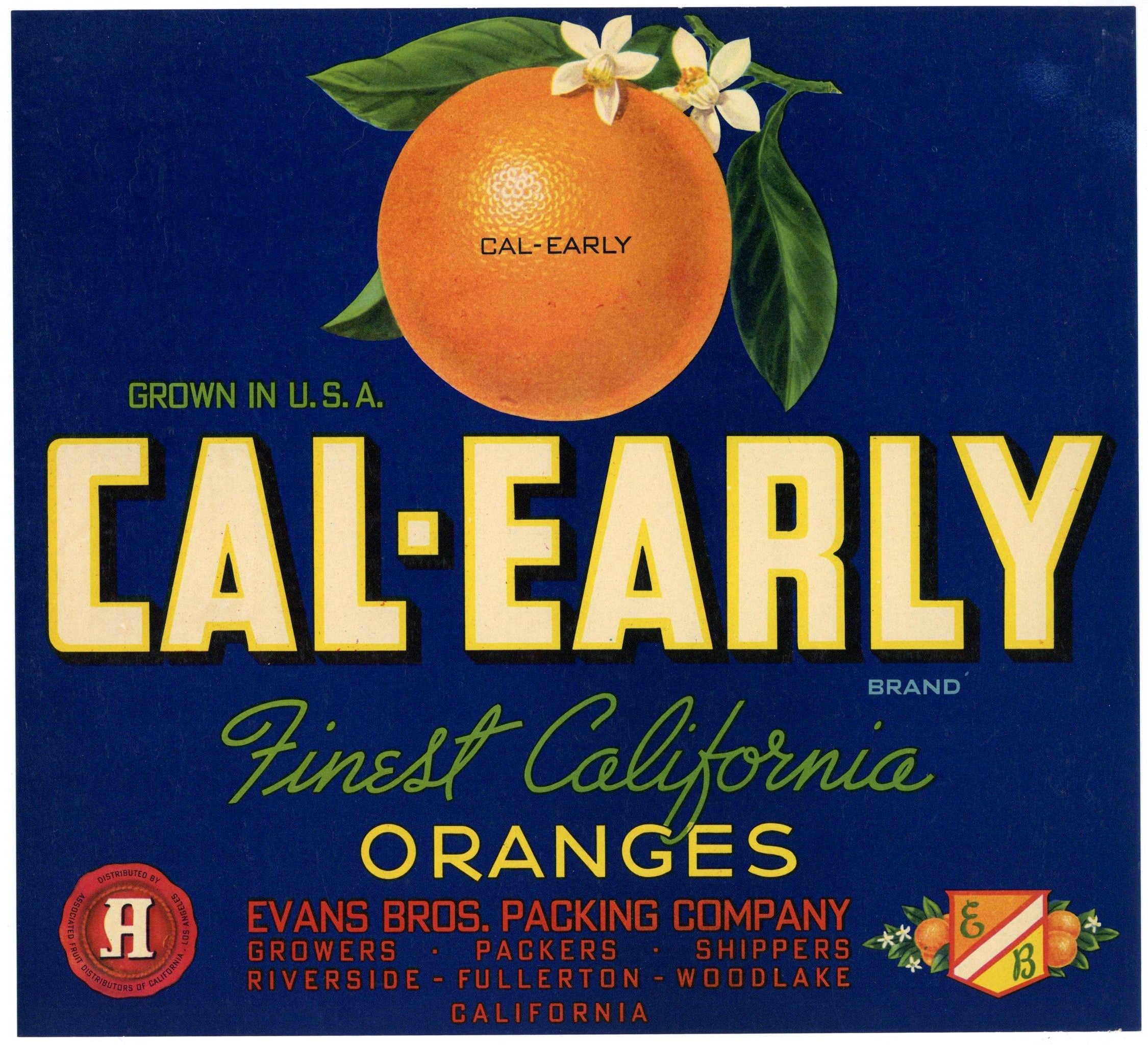 Cal- Early Brand Vintage California Orange Crate Label – thelabelman