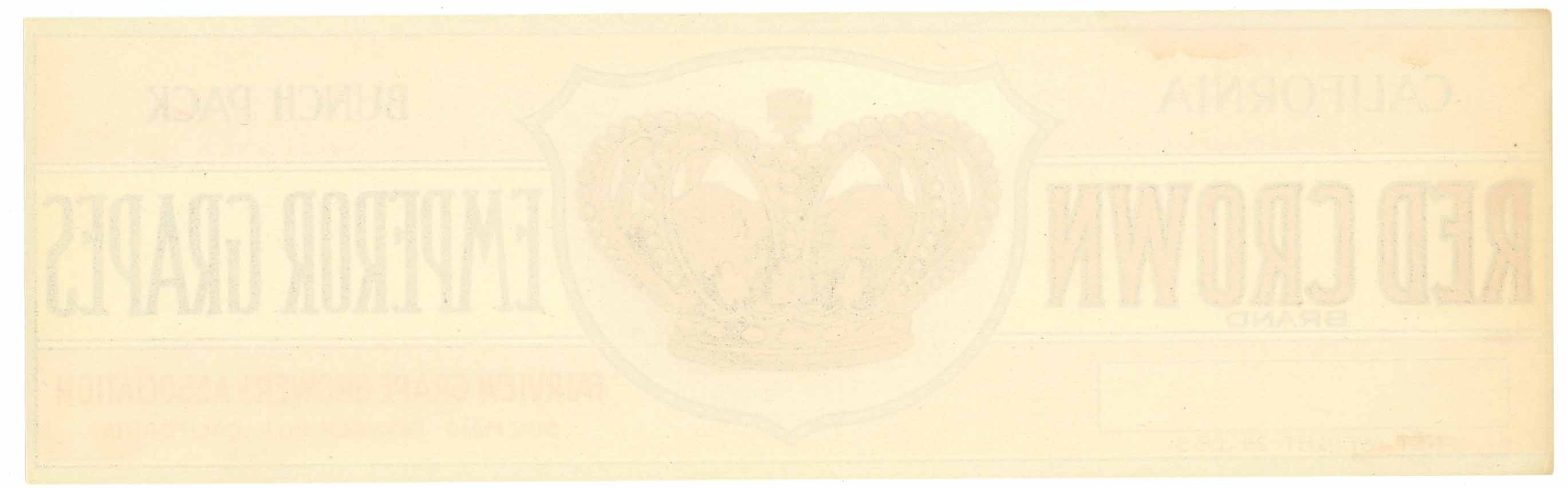 Red Crown Brand Vintage Sanger Grape Crate Label, Emperor – thelabelman