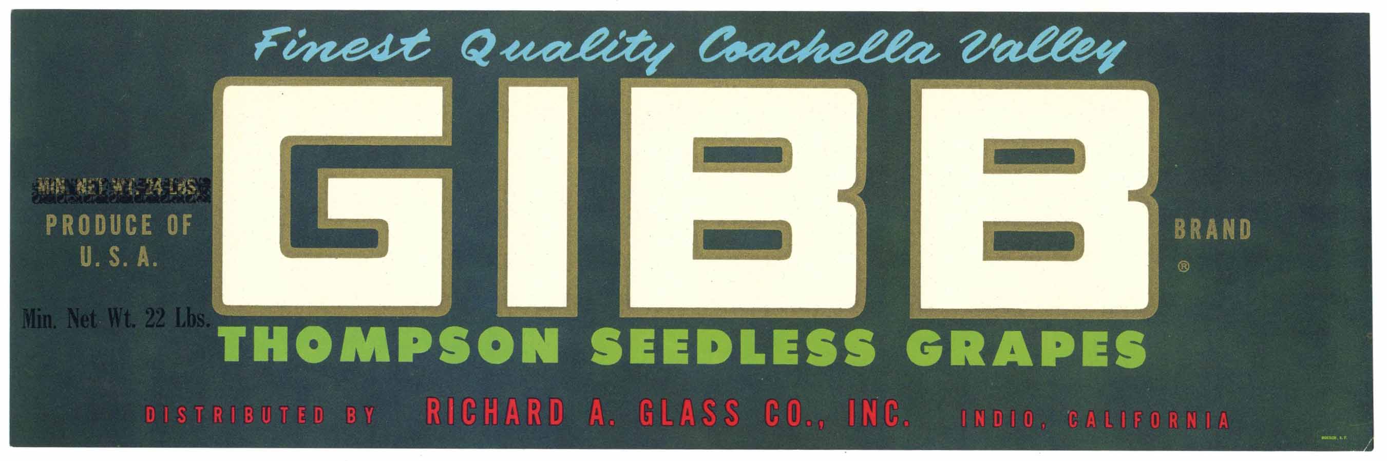 GIBB Brand Vintage Indio California Grape Crate Label – thelabelman