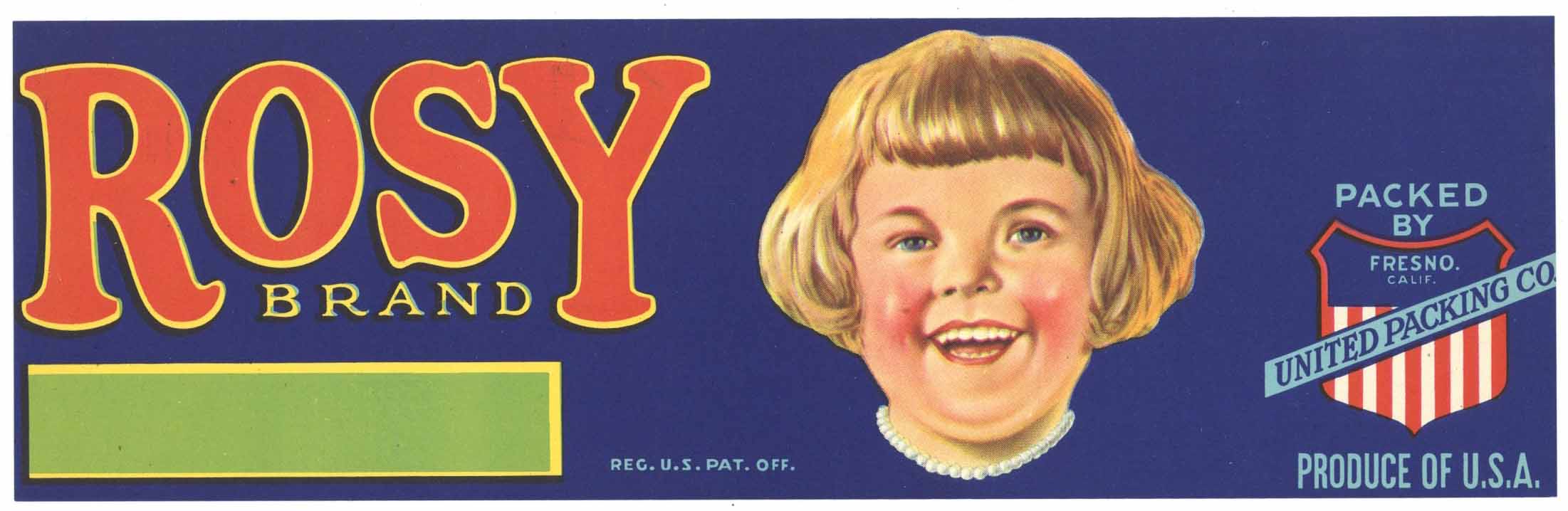 Rosy Brand Vintage Fresno Fruit Crate Label, box – thelabelman