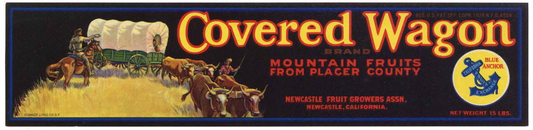 Covered Wagon Brand Vintage Newcastle California Cherry Crate Label, 1 ...