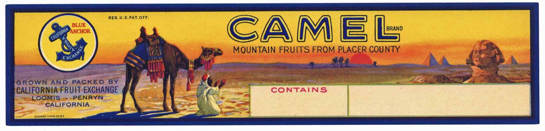 Camel Brand Vintage Loomis California Cherry Crate Label – thelabelman