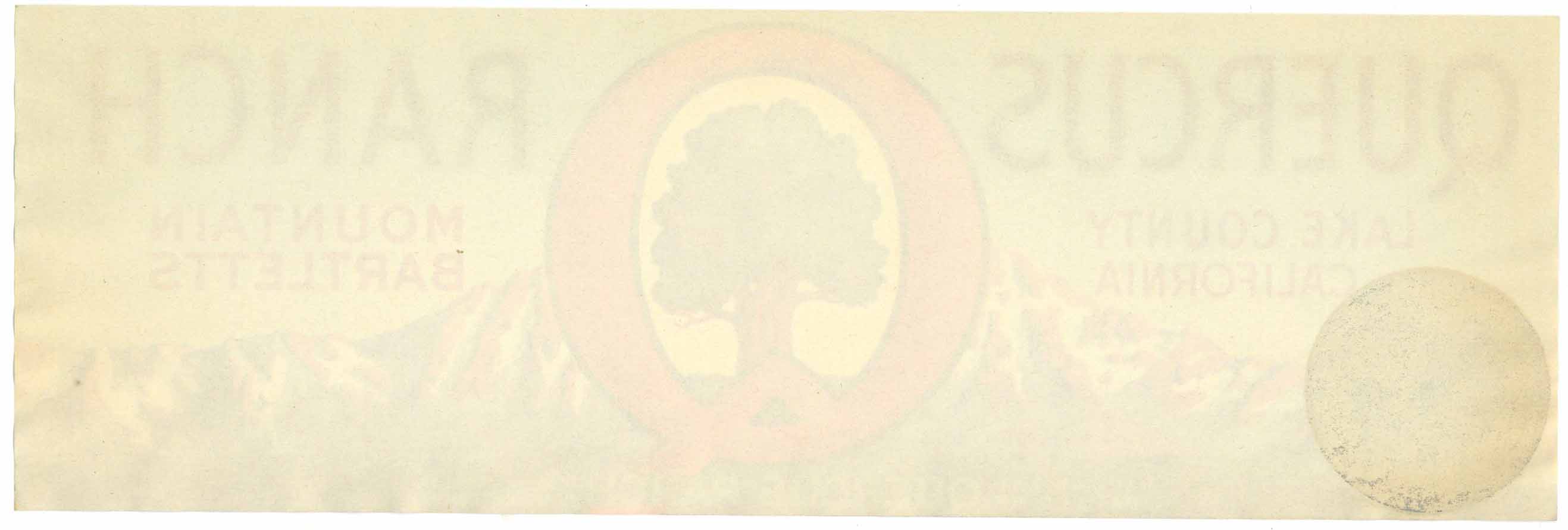 Quercus Ranch Brand Vintage Lake County Pear Crate Label, Lug, op ...